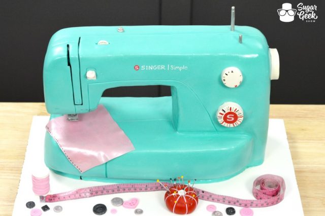 Sewing Machine Cake Tutorial (gravity defying) | Sugar Geek Show