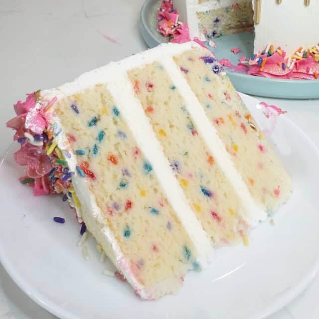Homemade Funfetti Cake With Buttercream Frosting & Gold Drip