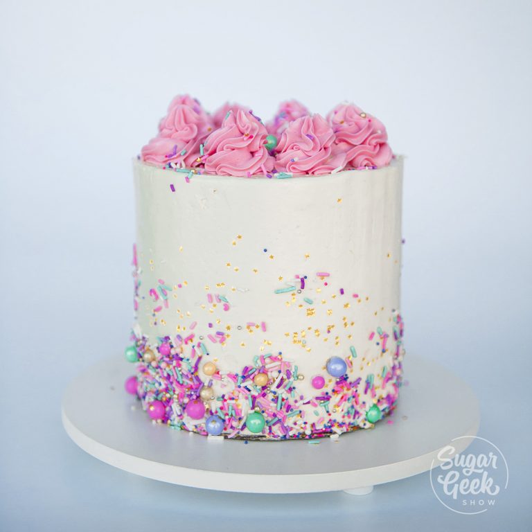 How To Decorate Your First Cake (Step By Step) + Video | Sugar Geek Show