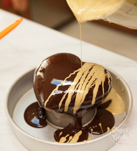Chocolate mirror glaze cake recipe (HEART) | Sugar Geek Show