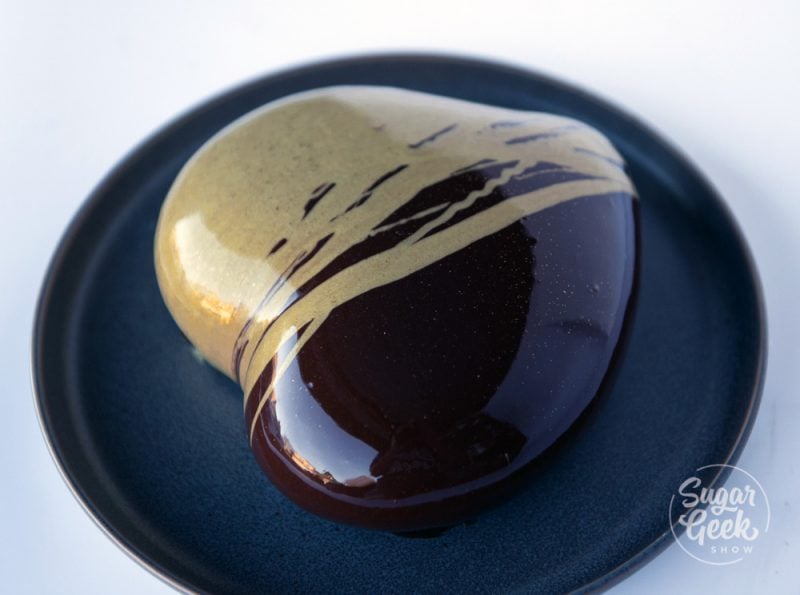Chocolate mirror glaze cake recipe (HEART) | Sugar Geek Show
