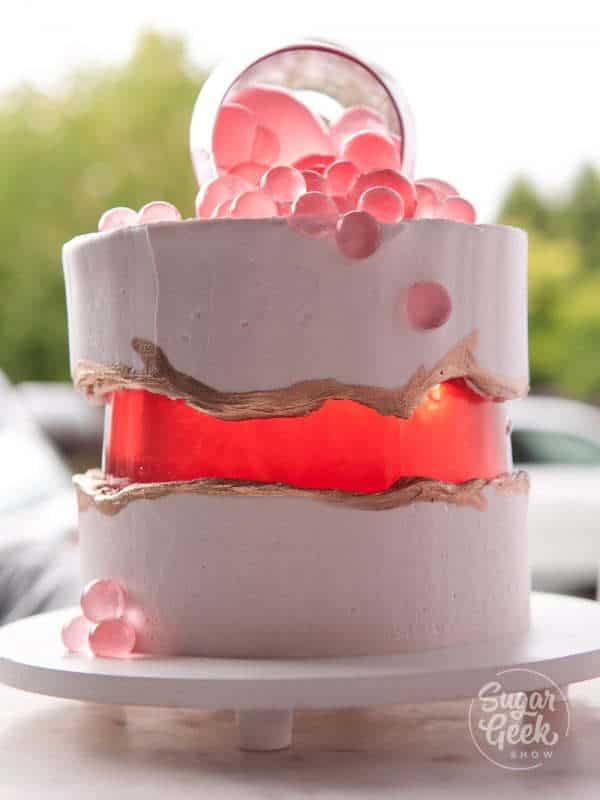 Rose Wine Fault Line Cake + Video Tutorial | Sugar Geek Show