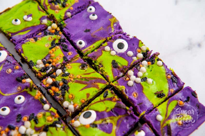 Monster Mash Cheesecake Brownies | Sugar Geek Show