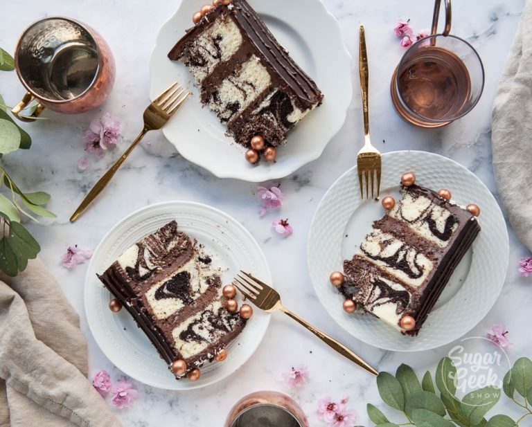 Moist and Fluffy Marble Cake Recipe With Whipped Chocolate Ganache ...