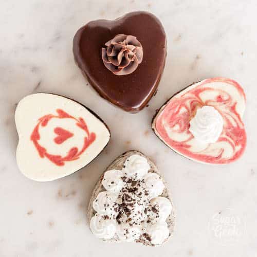 Mini Cheesecake Hearts With Brownie Bottom + Video – Sugar Geek Show