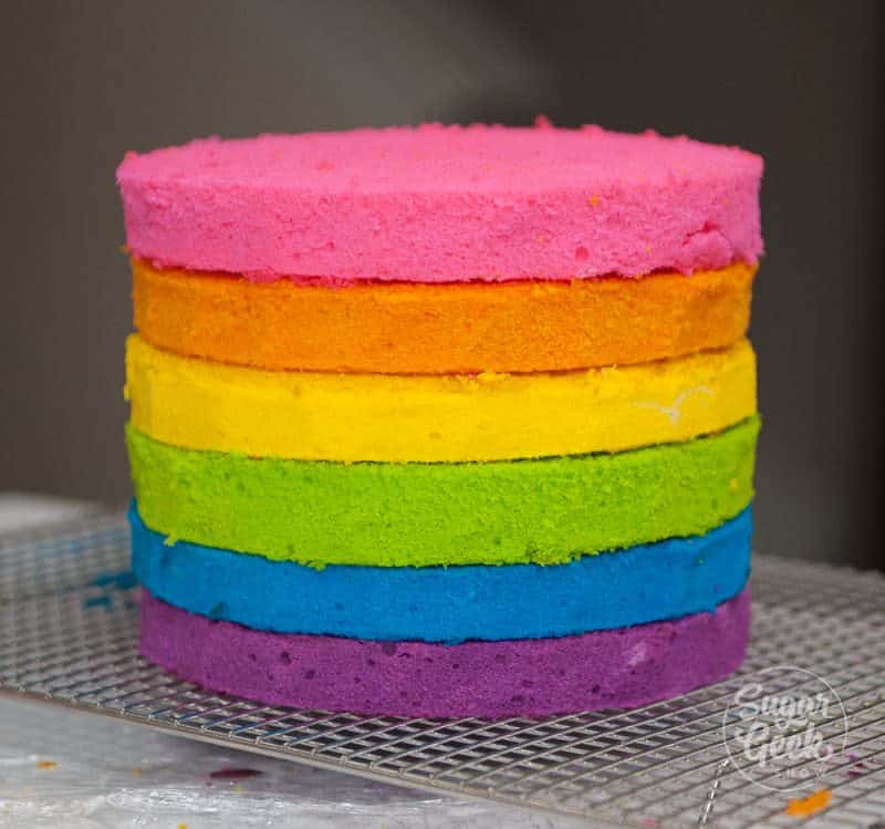Delicious Rainbow Cake With Gold Drip – Sugar Geek Show