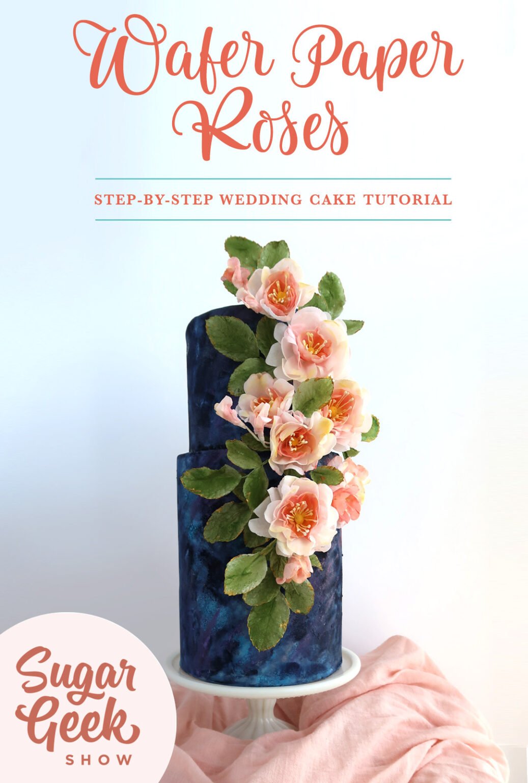 Wafer Paper Roses Wedding Cake – Sugar Geek Show
