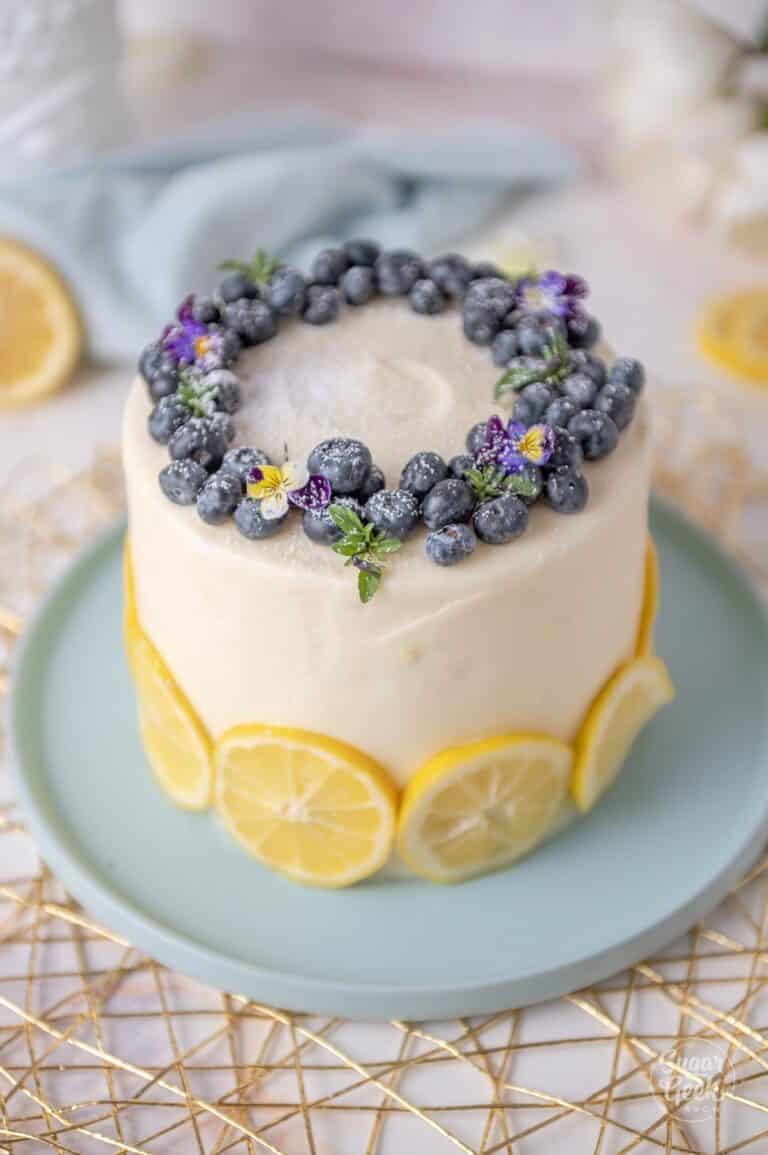 Moist Lemon Blueberry Cake With Lemon Cream Cheese Frosting