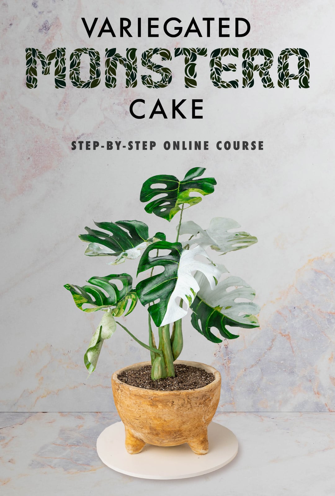 Variegated Monstera Cake Tutorial – Sugar Geek Show