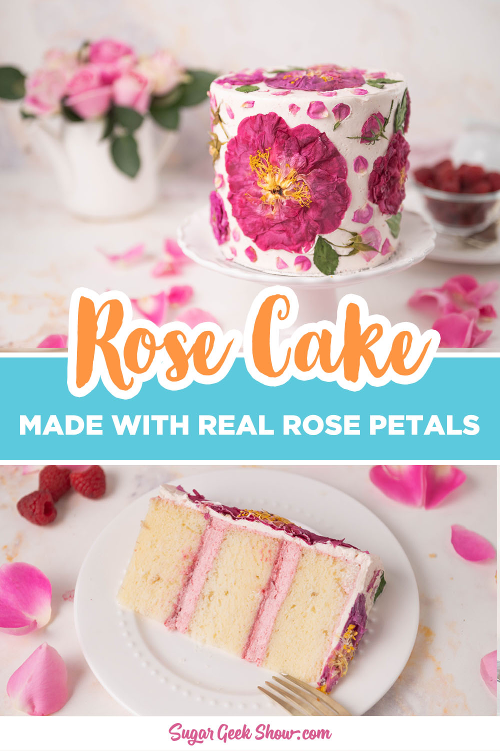 Rose Cake Made With Real Pressed Flowers