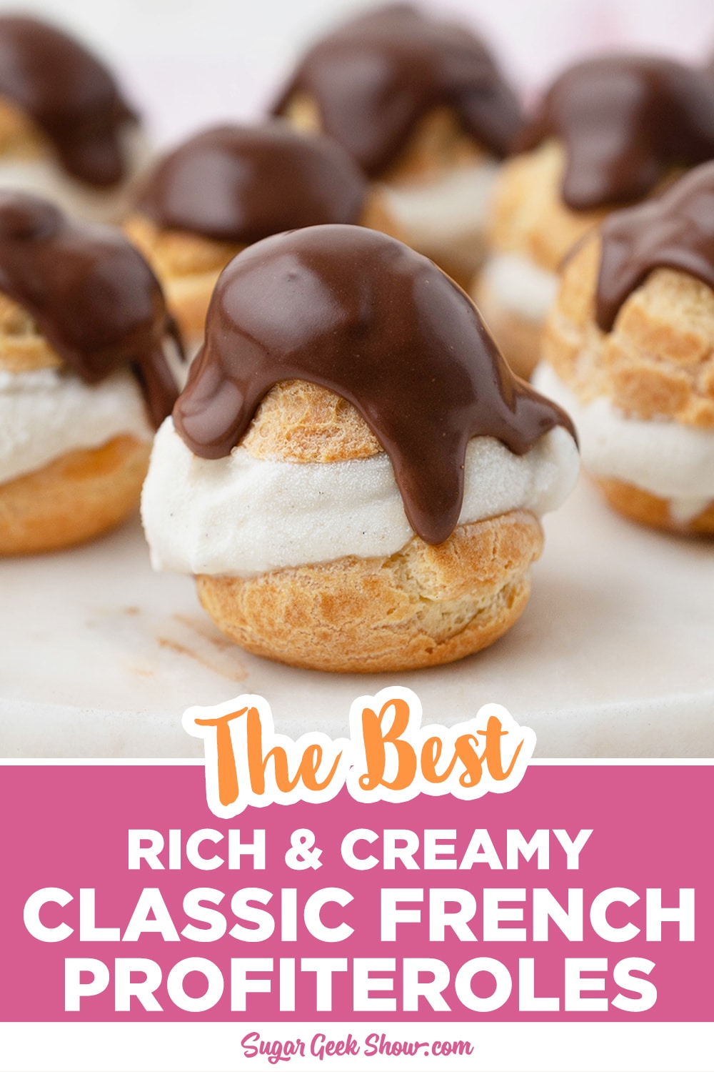 Profiteroles Recipe with Homemade Ice Cream - Sugar Geek Show