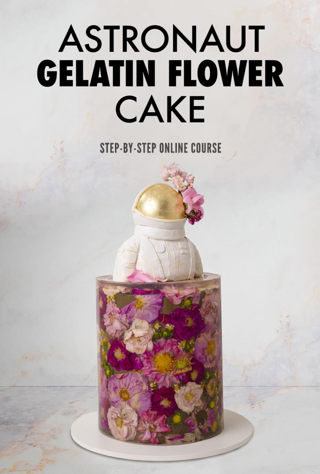Astronaut Gelatin Flower Cake Tutorial – Sugar Geek Show