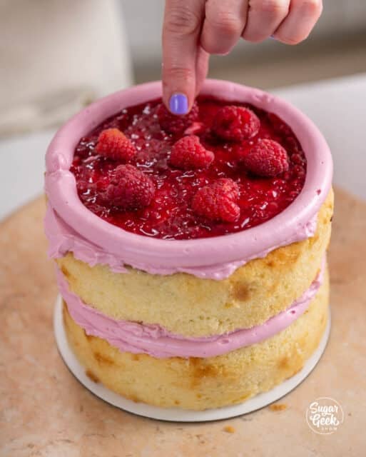 Lemon Raspberry Layer Cake With Raspberry Buttercream