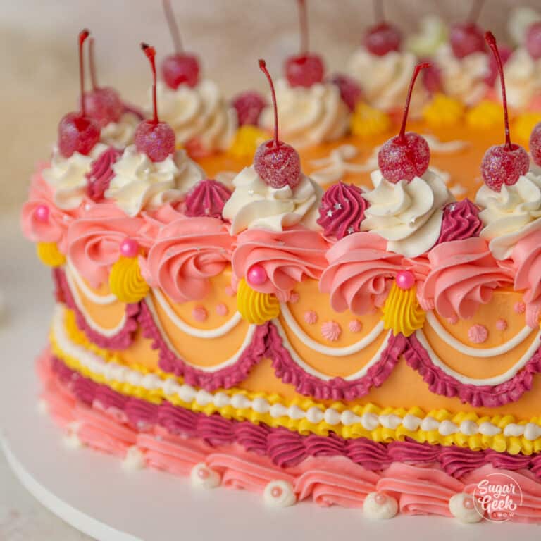 Vintage Cake With Buttercream Piping