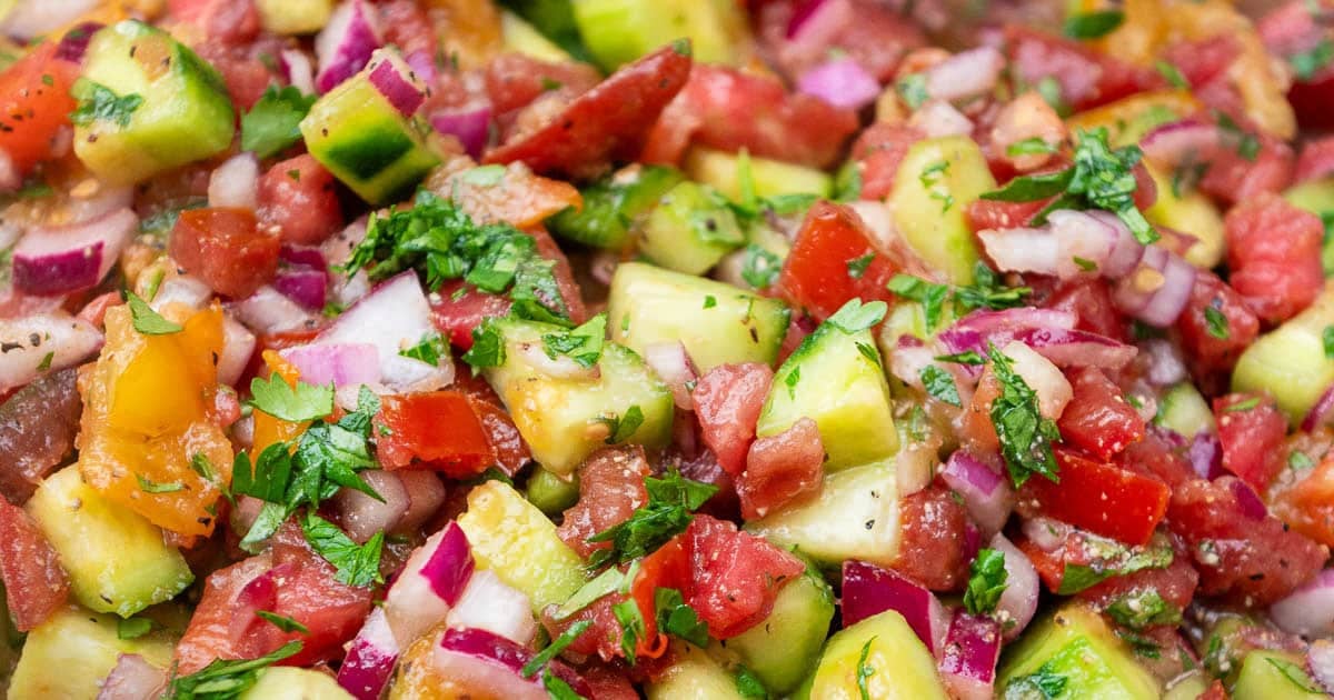 Moroccan Cucumber Tomato Onion Salad – Sugar Geek Show